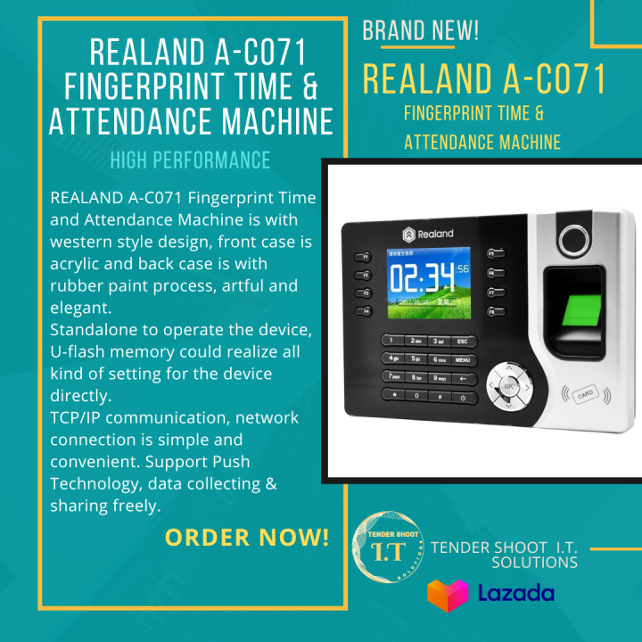 Brand New! Original! REALAND A-C071 AC071 AC 071 Fingerprint Time and ...