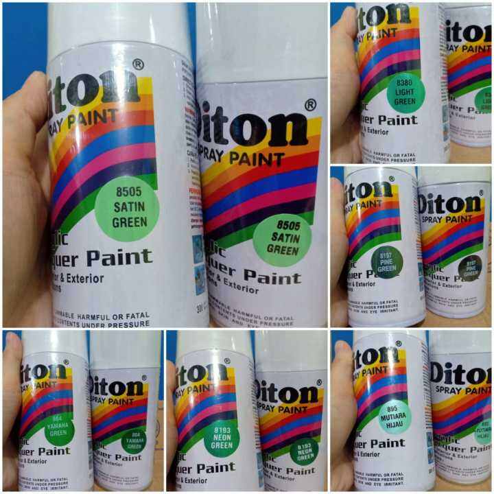 Pilok Pilox DITON Spray Paint Acrylic Lacquer Paint Warna Hijau / Green ...