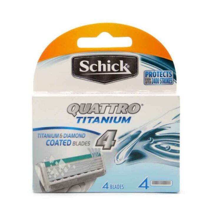 SCHICK Quattro Titanium Razor Blade Refills For Men - 4 Count | Lazada PH