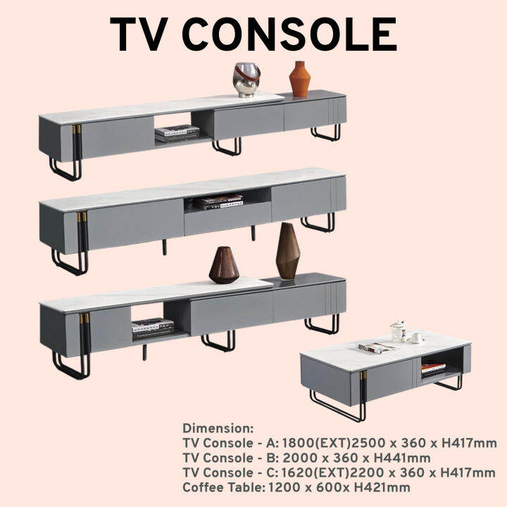 TV CONSOLE / TV CABINET / EXTENDABLE MEDIA STORAGE / HALL CABINET ...
