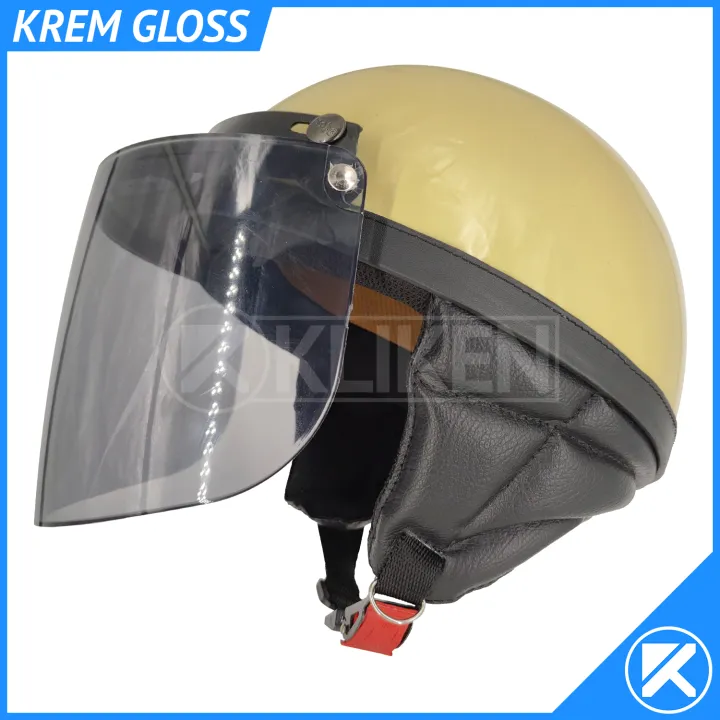 Helm Chips Retro Vespa Klasik Dewasa Variasi Kaca Datar | Lazada Indonesia
