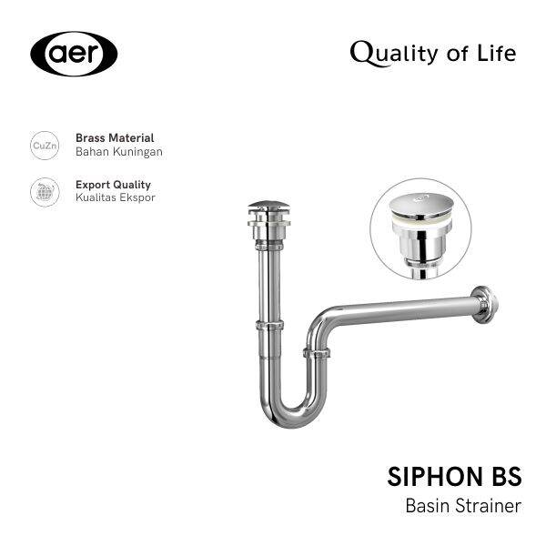 AER Siphon BS 1 1/4 Bathroom Basin Sink Brass Pop-up Siphon without ...