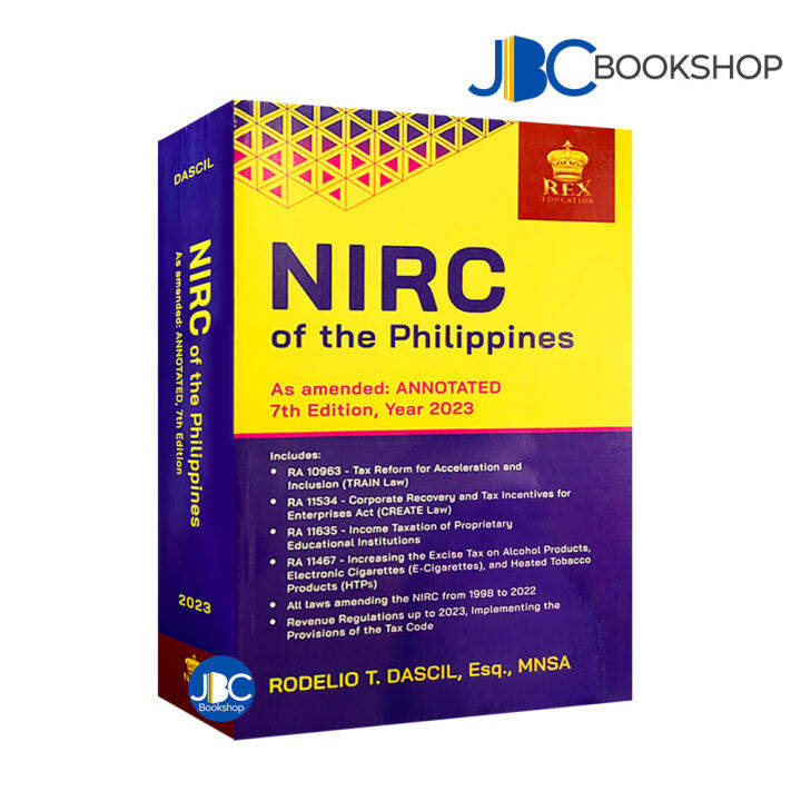 NIRC of the Philippines As Amended: ANNOTATED (7th Edition) Year 2023 by Dascil | Lazada PH