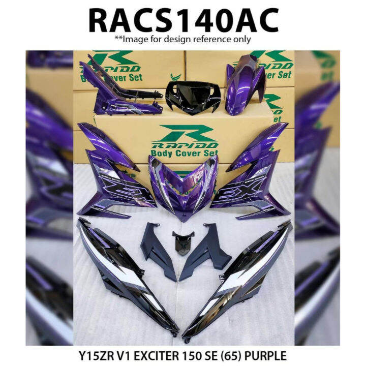Rapido Cover Set Yamaha Y15ZR V1 V2 Exciter 150 SE (65) Purple Colour Body Frame Set Black White ...