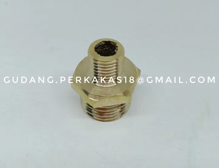 Double Nepel 1/2 x 1/4 Inch Double Nepple Drat Luar Kuningan Adapter ...