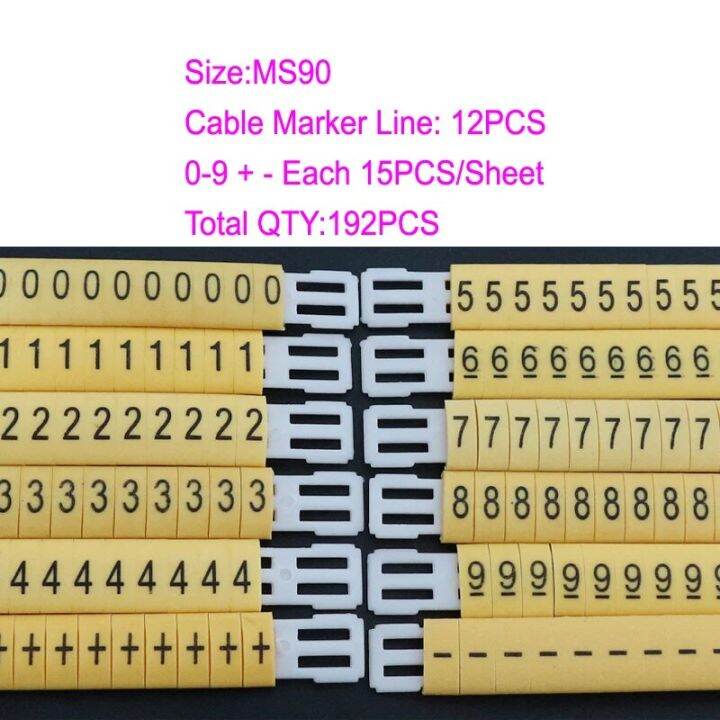 0-9 + - White Flat Cable Marker Line Arabic Number EC-J 4-6mm2 Flexible ...