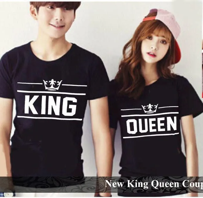 Baju Couple tulisan raja dan ratu pasangan serasi lengan pendek new ...