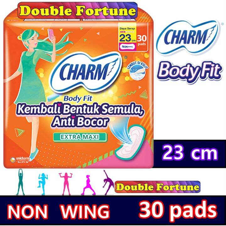 PEMBALUT CHARM BODY FIT EXTRA MAXI NON WINGS ISI 30 PADS | Lazada Indonesia