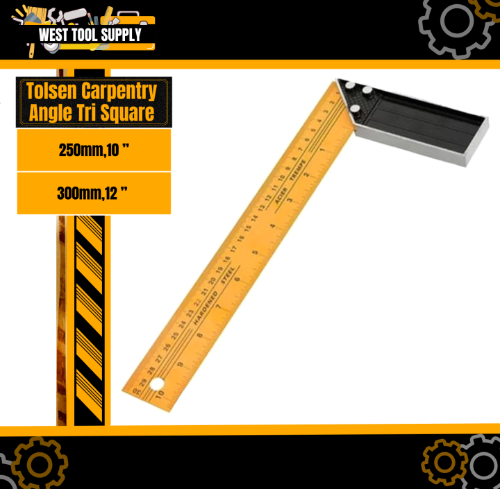 Tolsen Carpentry Angle Tri Square (250mm | 300mm) Aluminum Handle ...