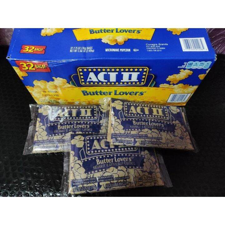 ACT II Butter Lovers Microwave Popcorn 78g | Lazada PH