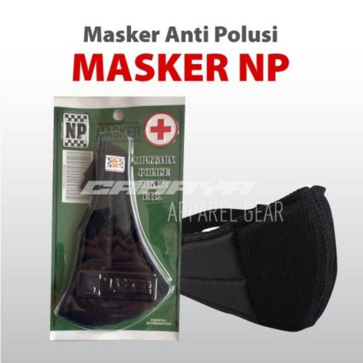 Masker Motor Anti Debu Anti Polusi - Masker NP original hitam polos ...