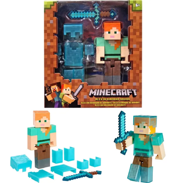 พร้อมส่ง Minecraft Alex in Diamond Armor Action Figure | Lazada.co.th