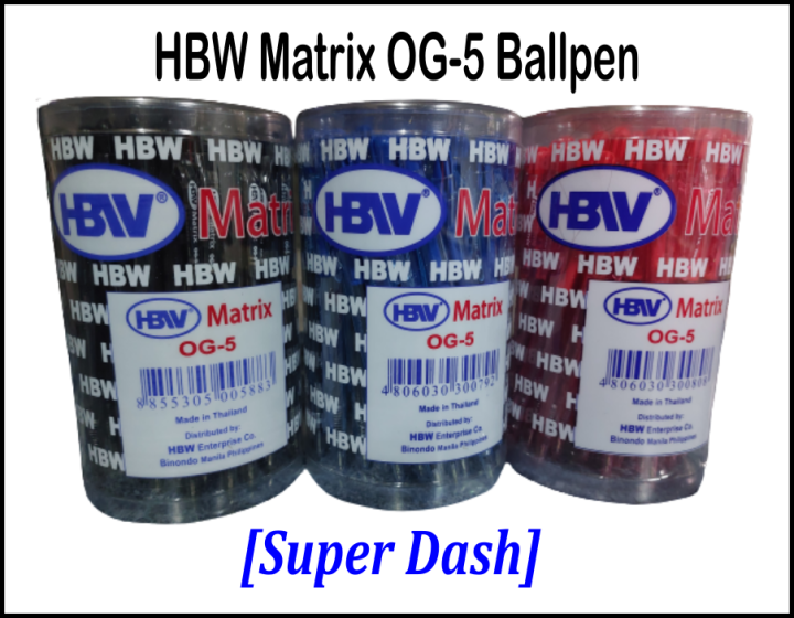 HBW Matrix OG-5 Retractable Ballpen [Black, Blue, Red][100% Original ...