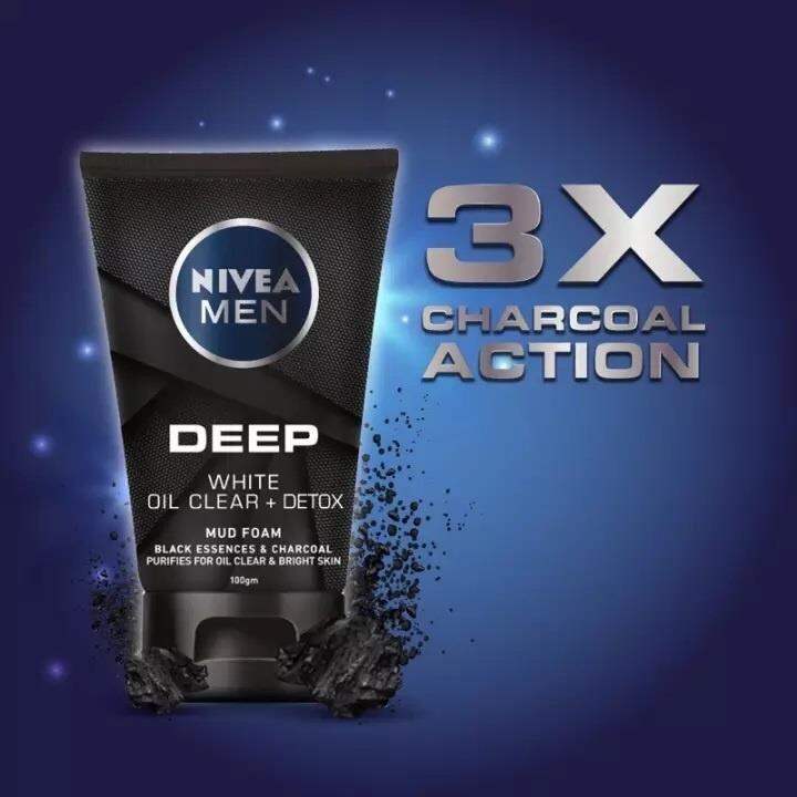 Nivea DEEP WHITE OIL CLEAR 5X effect BRIGHTER OIL FREE SKIN Mud Foam ...