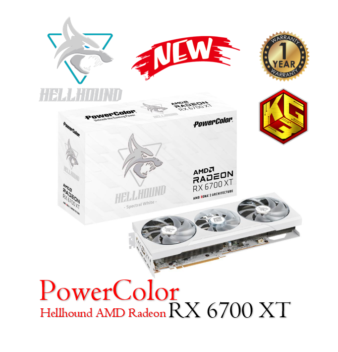 Powercolor HellHound Rx 6700xt 12GBD6-3DHLV2 Spectral White 12gb 192bit ...