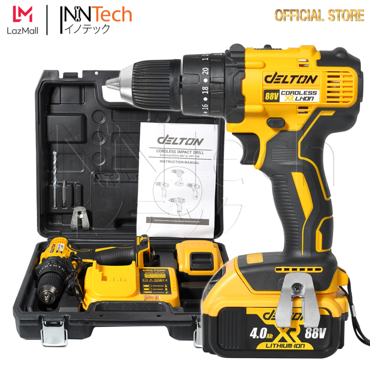 DELTON สว่านไร้สาย สว่าน สว่านกระแทก 3 ระบบ 88V **เจาะกระแทกได้** รุ่นใหม่! แบตเตอรี่ ลิเธียม ...