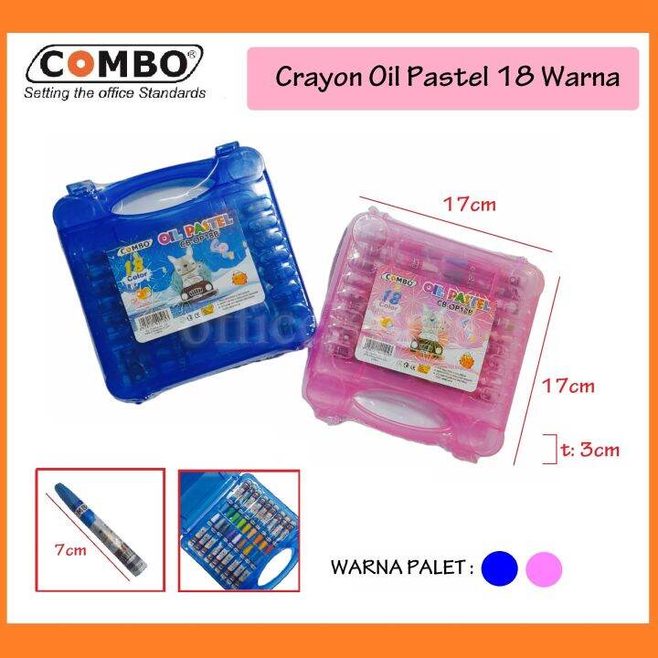 Krayon 18 Warna / Oil Pastel Crayon 18 Colours / Krayon Besar Combo ...
