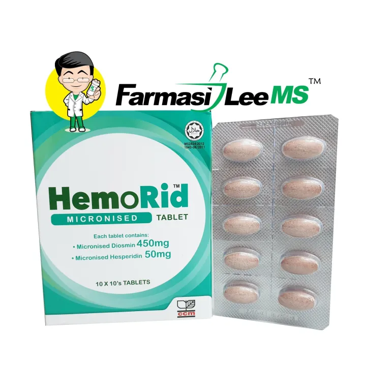 Hemo Rid Micronised Hemorid Tablet 100 tablets (Exp 12/2024) | Lazada