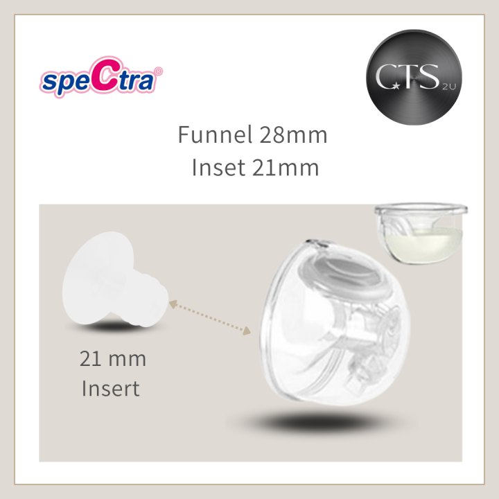 21mm 19mm Insert for Spectra hands-free cup Flange 28mm / Breast pump ...