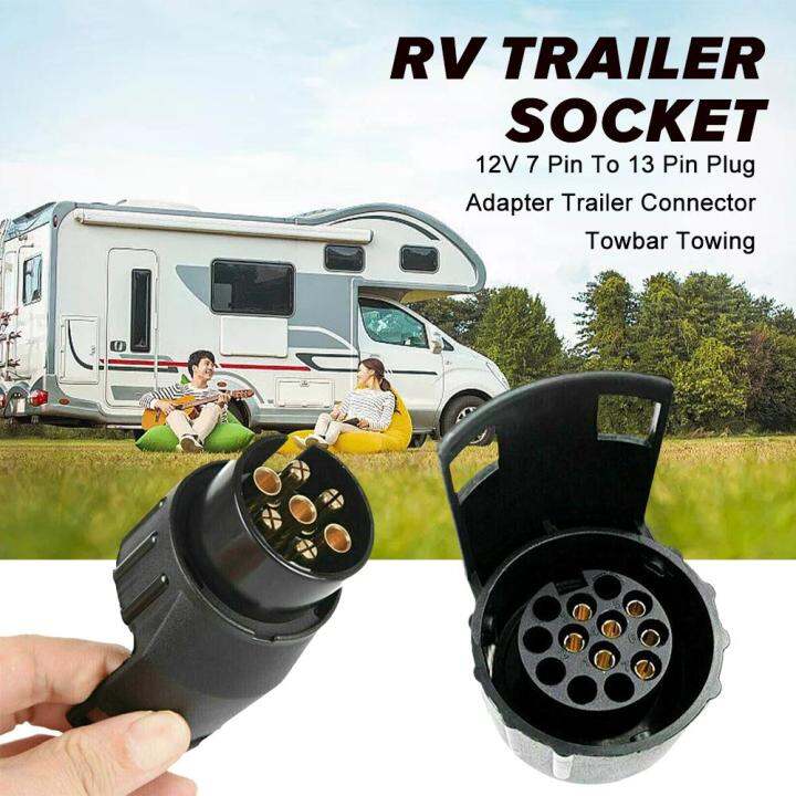 12V 7 Pin To 13 Pin Plug Adapter Trailer Connector Towing Towbar X4T0 ...