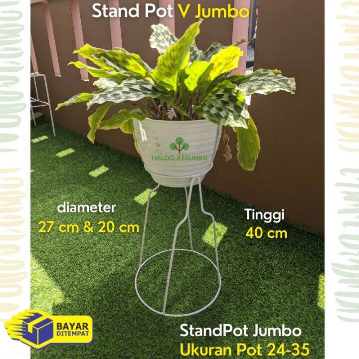 KEBUNKU Standing Pot Bunga ukuran Besar Jumbo bahan besi kokoh rak ...