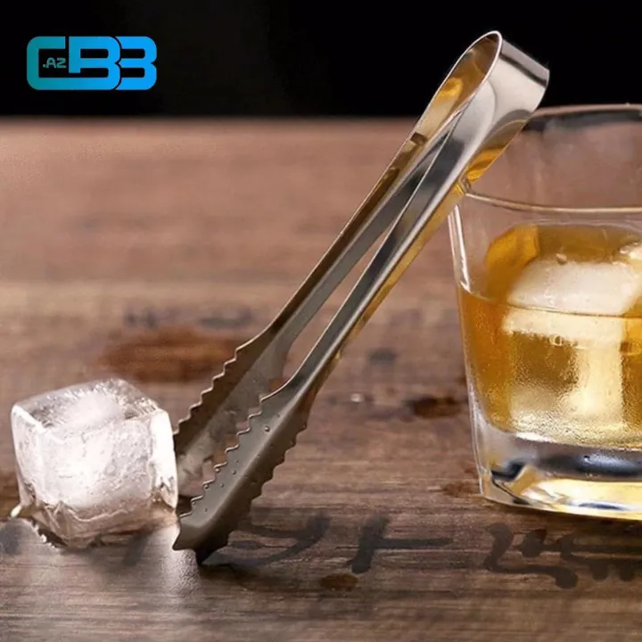 Steel 6 inch Ice Tong Lightweight Kitchen Serving Tongs Sugar Ice Cube ...