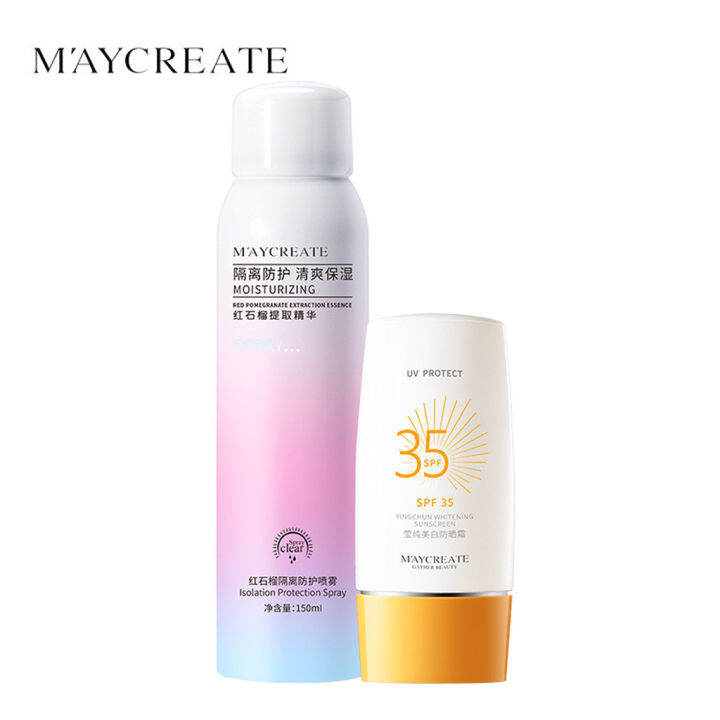 MAYCREATE Whitening Sunscreen Spray UV Protection Isolation SPF 35 UV Protect Sunblock | Lazada