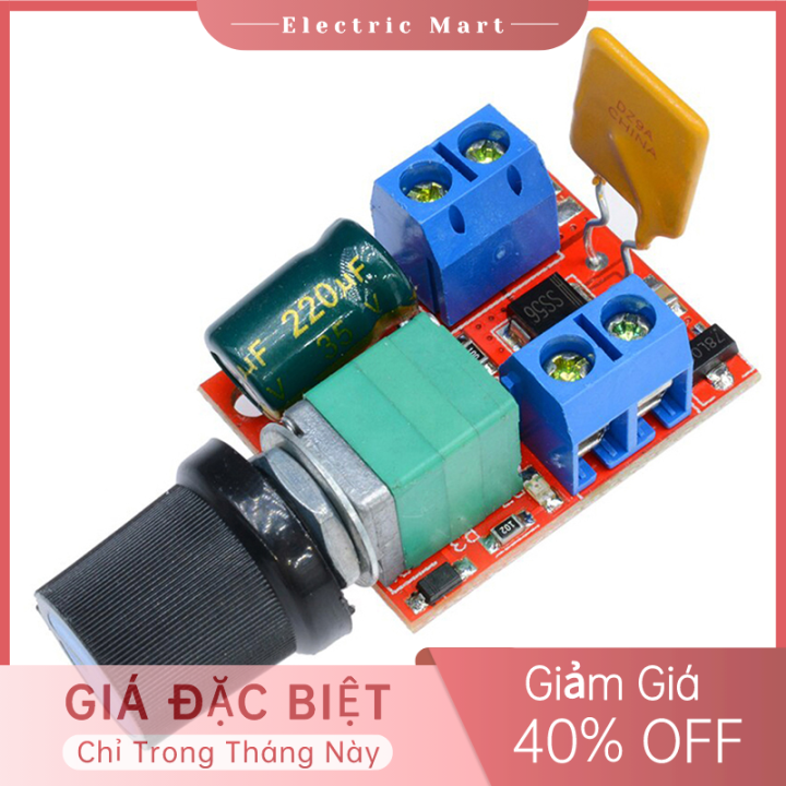 [Electric Mart] Mini DC 3 6 12 24 35V 5A 90W PWM điều khiển tốc độ động ...