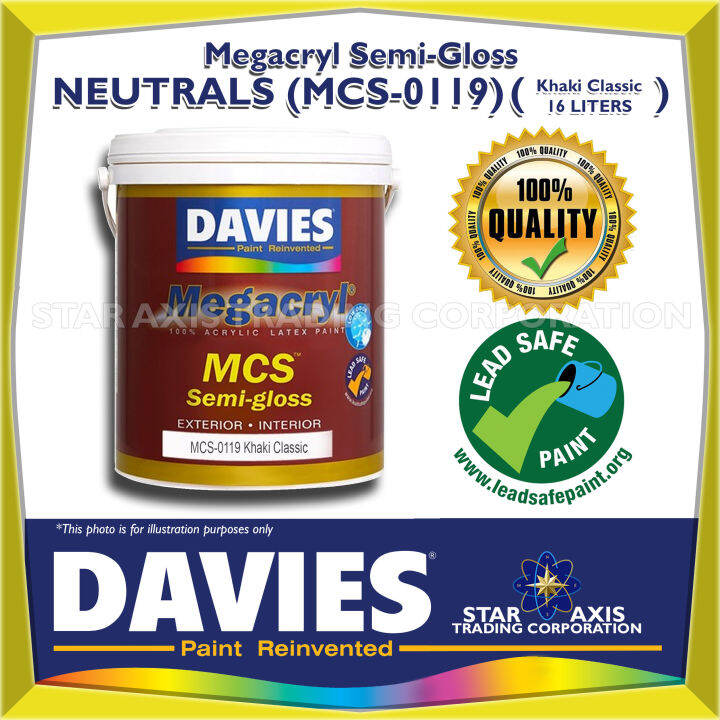 Davies Megacryl Semi-Gloss MCS-0119 Khaki Classic 16 Liters | Lazada PH