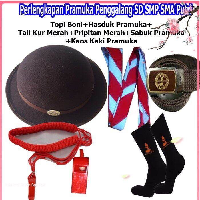 Perlengkapan Pramuka Penggalang Putri SD SMP SMA-Topi Boni+Hasduk ...