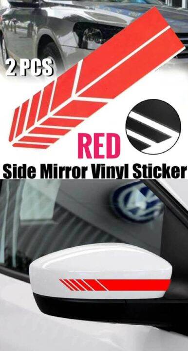 2PC Car Side Mirror Sticker Reflector Rearview Mirror Body Night ...