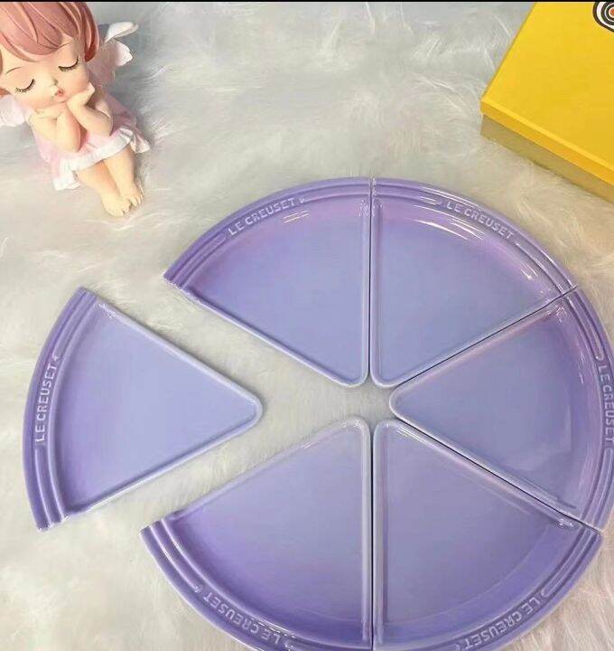 Le creuset porcelain pizza pan triangular pan cake pan snack pan ...