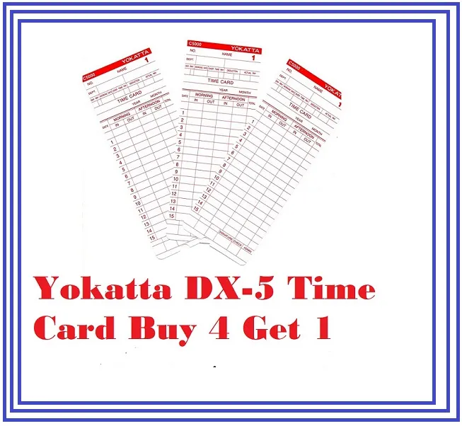 Yokatta C5000+ Time Cards for DX-5 Bundy Clock, Time Cards DTR ...