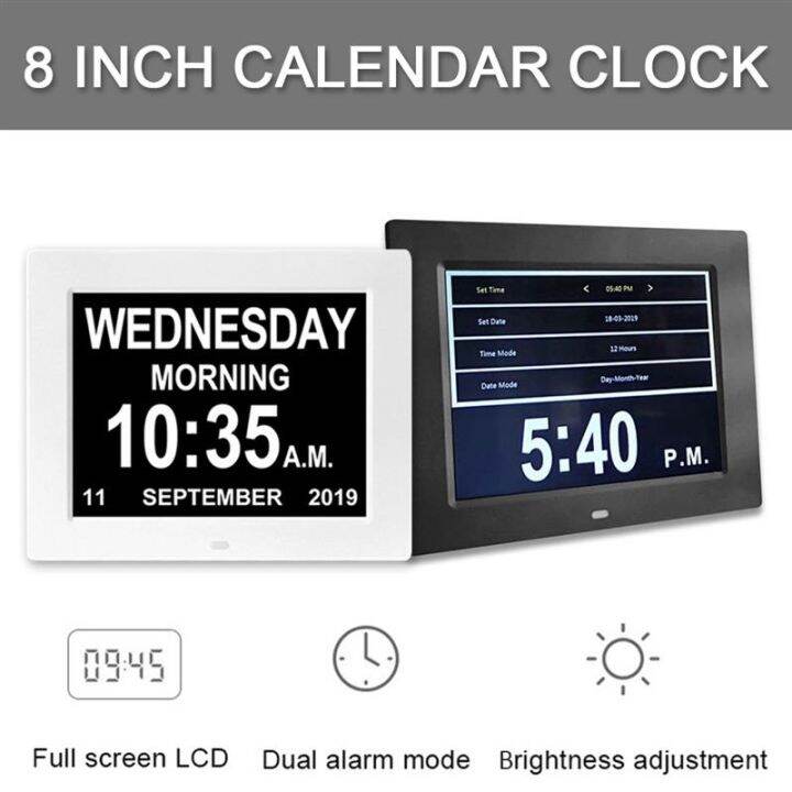 {digital pendant} Digital Calendar Day Clock 8 Inch Large Screen ...