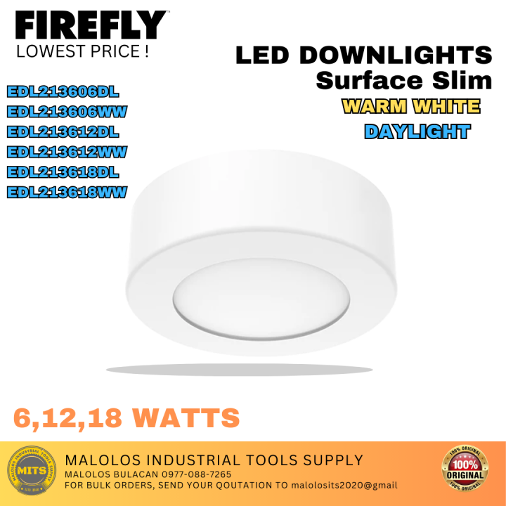 FIREFLY EDL213606DL LED DOWNLIGHTS Surface Slim 6WATTS DAYLIGHT | Lazada PH