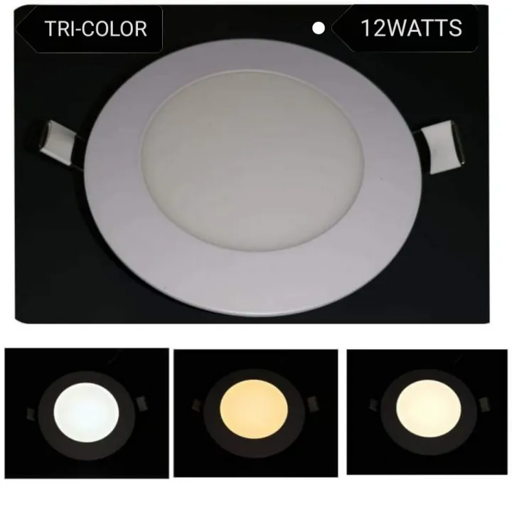 TRI-COLOR LED PANEL LIGHT 12WATTS ROUND RECESS TYPE | Lazada PH