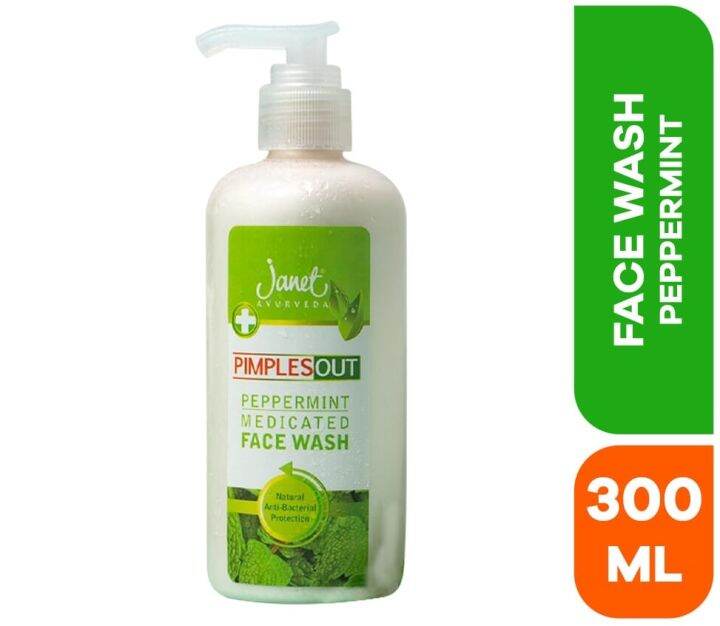 Janet Ayurveda Pimples Out Peppermint Medicated Face Wash, 300ml ...