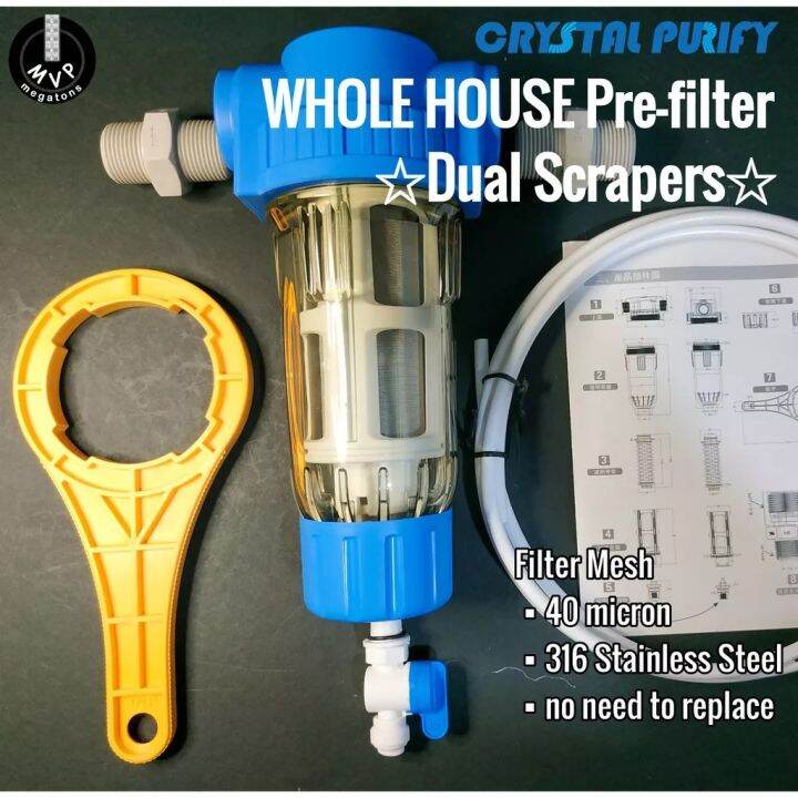 Pre Filter Whole House Water Filter Central Purifier System Dual ...