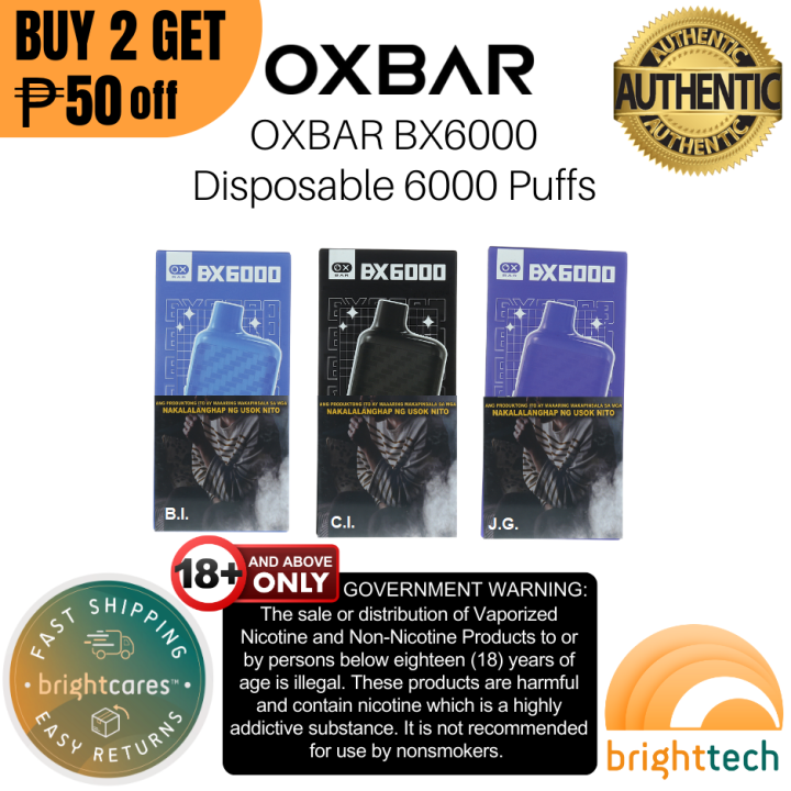 Oxbar BX6000 6000 Puffs Original Disposable Vape Pen (Bright Tech) | Lazada PH