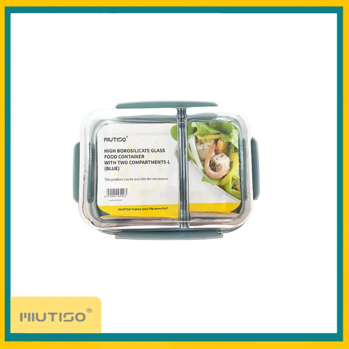 Miutiso High Borosilicate Glass Food Storage Container Meal-Prep Two ...