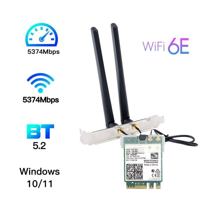 5374Mbps Wi-Fi 6E Intel AX210 Bluetooth 5.2 Desktop Kit Wifi Wireless ...