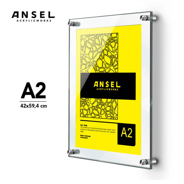 ANSEL Acrylic Wall Frame / Bingkai Foto Dinding Akrilik / A2 Bening / 2 ...