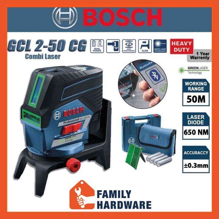 BOSCH GCL 2-50 CG PROFESSIONAL COMBI LASER MEASURE 0 601 066 H80 (Green ...