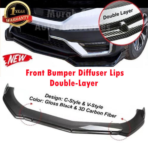 New Car LIPS Double Layer Universal FRONT BUMPER DIFFUSER LIP (Fit All ...