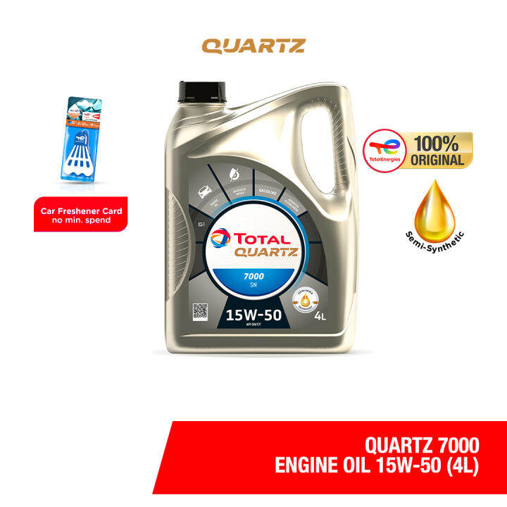 TotalEnergies Quartz 7000 SN Semi Synthetic Engine Oil 15W-50 (4L) for ...