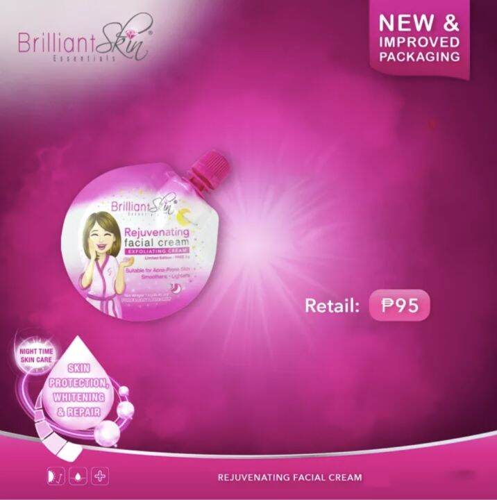 Brilliant Skin Rejuvenating Facial Cream Circle Sachet Spout 13g