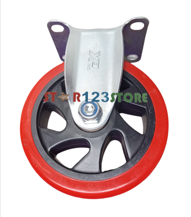 Roda Caster 5" Nilon Merah PVC Mati 5 Inch | Lazada Indonesia