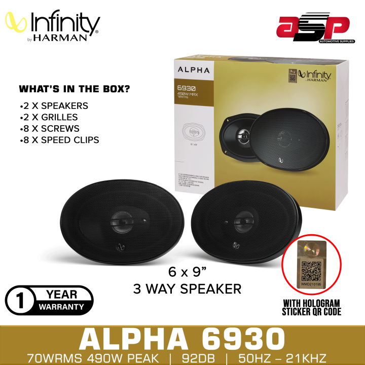 INFINITY ALPHA 6930 6x9" (152mm x 230mm) 3 Way Speaker - 6 x 9 Oval Car Speaker 70W RMS | Lazada PH