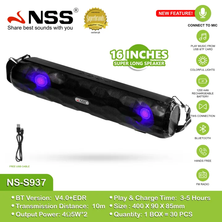 NSS - Wireless Bluetooth Speaker NS-S937 Bluetooth Flashlight With SOS ...