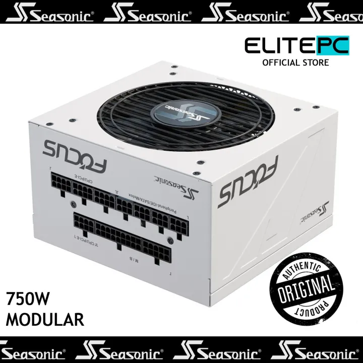 White Seasonic FOCUS GX-750, 750W 80+ Gold, Full-Modular, SSR-750FX, 80 plus True Rated, High ...